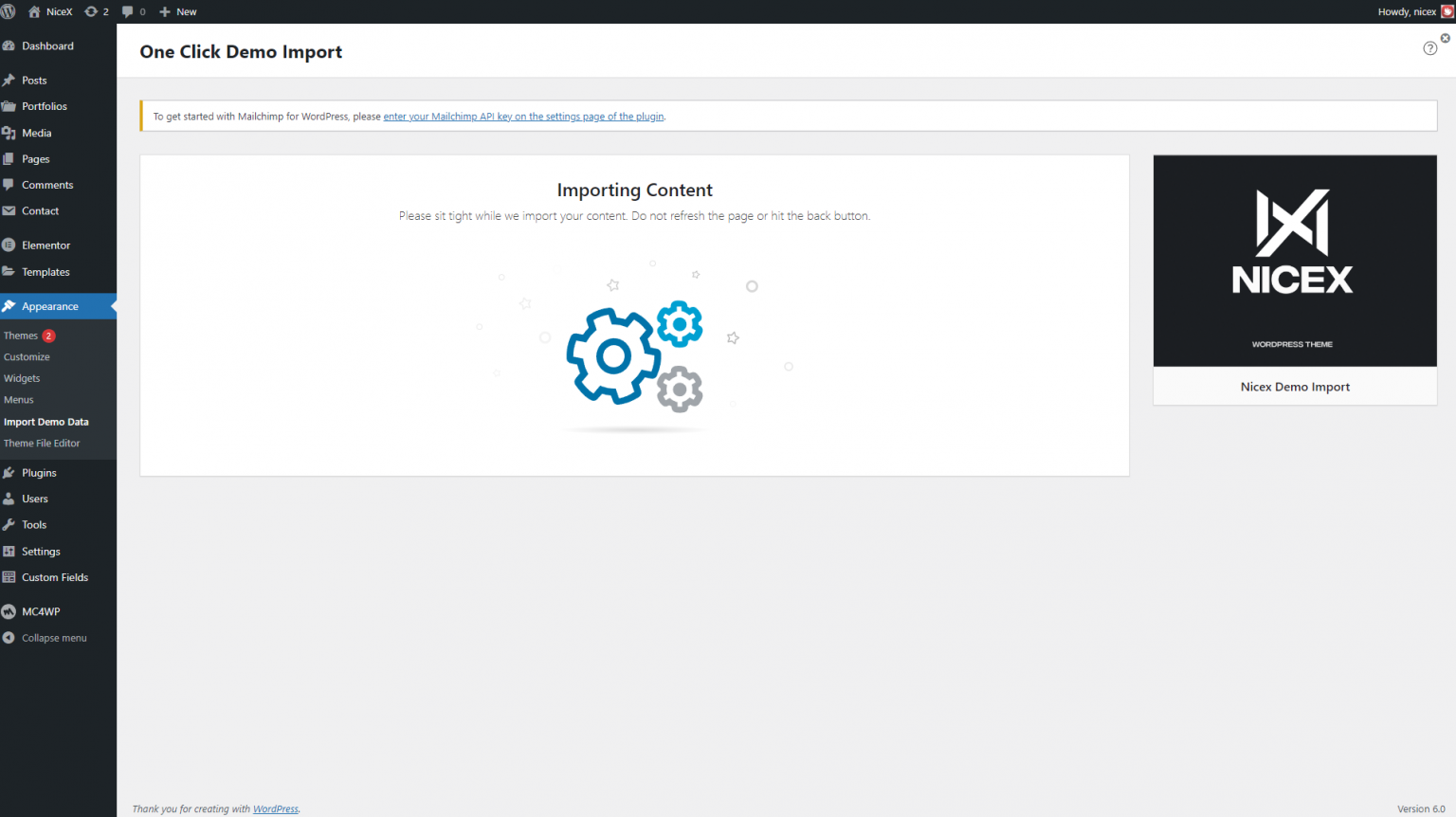 One Click Demo Import – Documentation
