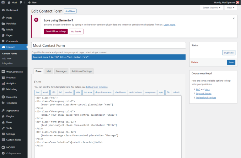 Contact Form 7 – Documentation